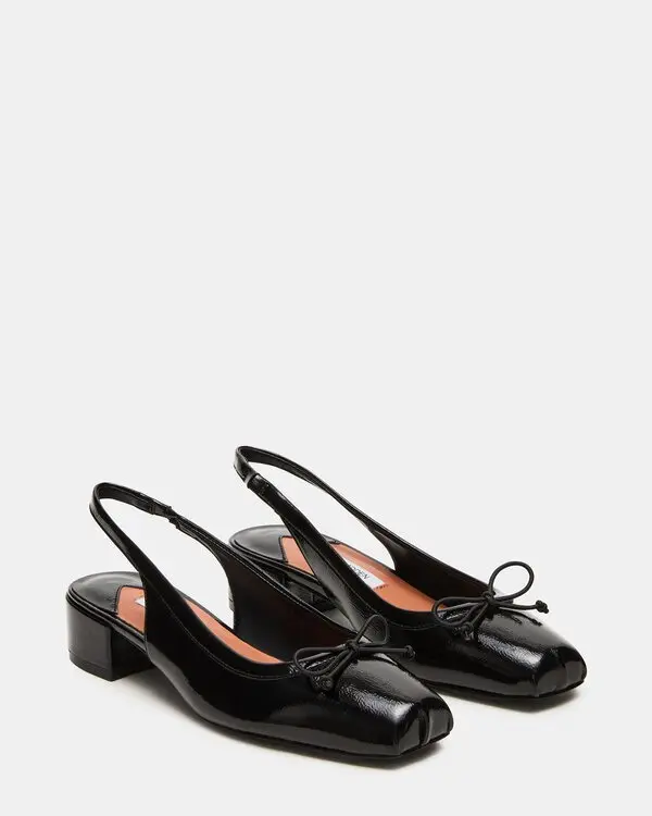 Steve Madden Block Heel Slingbacks - Black Crinkle