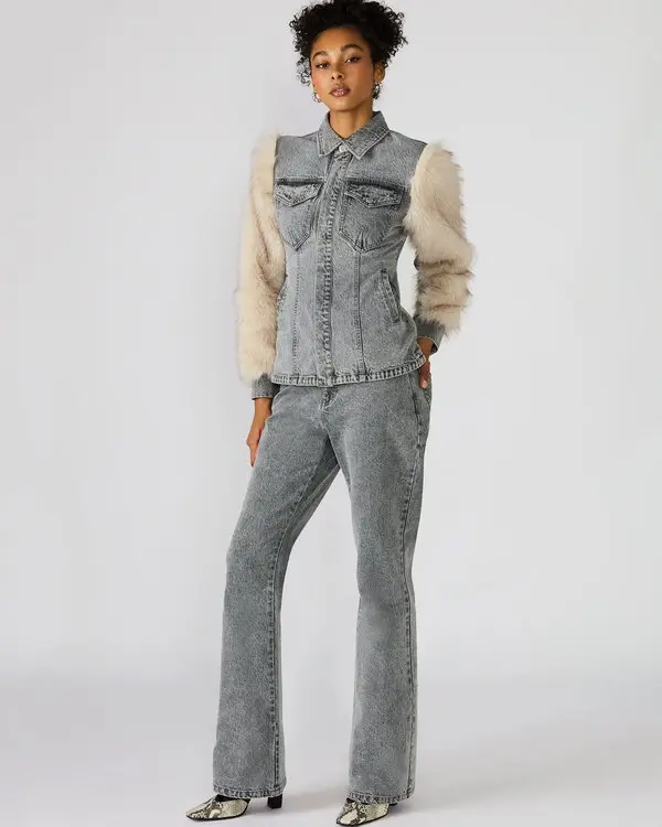 Steve Madden Parker Jacket Long Sleeve Button Up Jackets & Coats