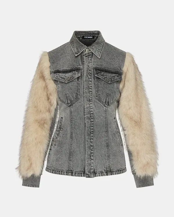 Steve Madden Parker Jacket Long Sleeve Button Up Jackets & Coats