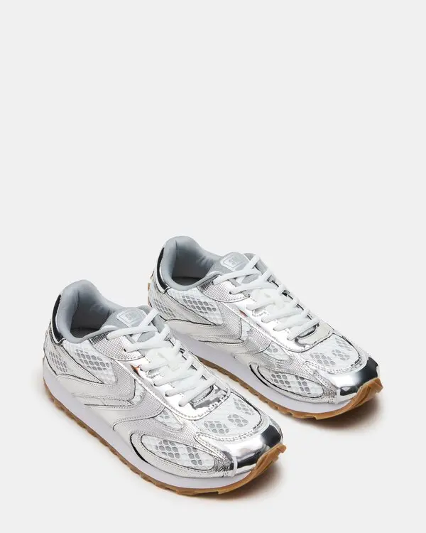Steve Madden Xylo Lace-up Sneakers - Silver