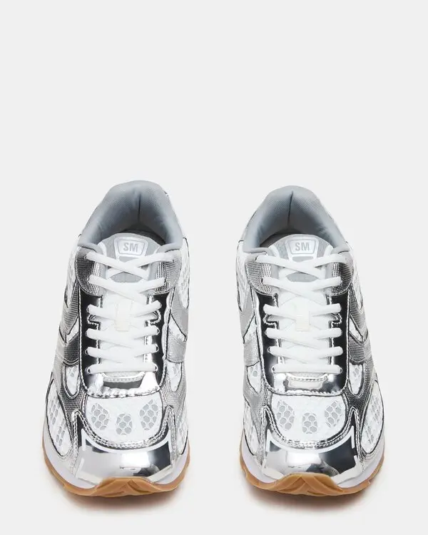 Steve Madden Xylo Lace-up Sneakers - Silver