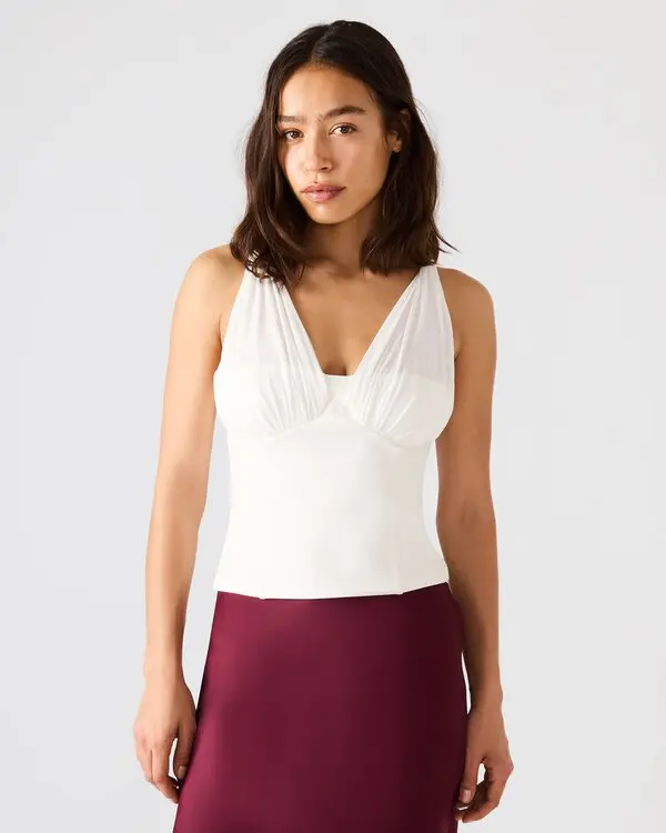 Steve Madden Addisyn Sleeveless V-neck Mesh Strap Top