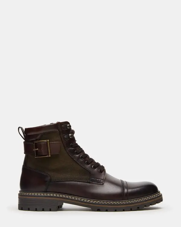 Steve Madden Reid Lace-up Boots - Dark Brown