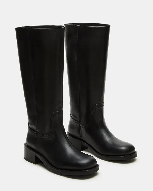 Steve Madden Riggs Leather Wide Calf Knee High Boots