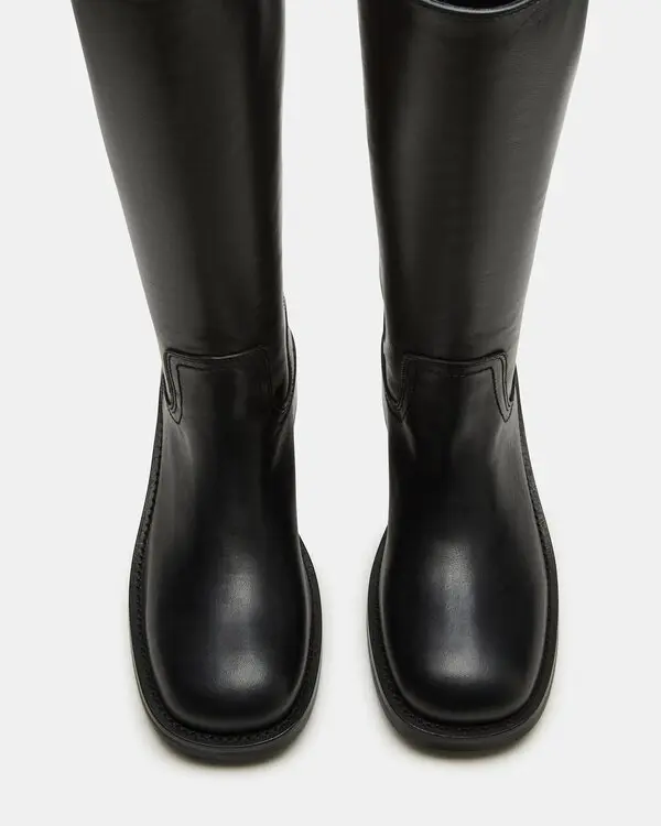 Steve Madden Riggs Leather Wide Calf Knee High Boots