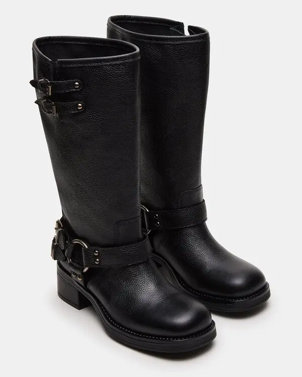 Steve Madden Astor Leather Wide Calf Knee High Boots