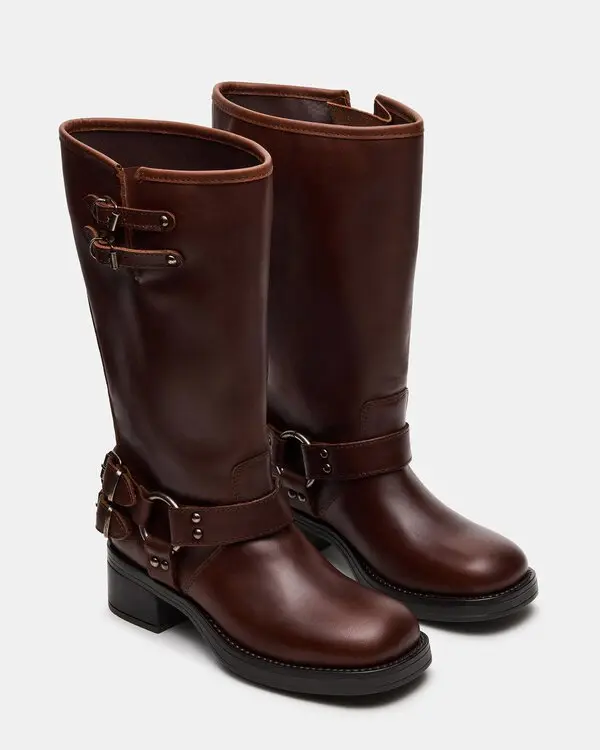 Steve Madden Astor Leather Wide Calf Knee High Boots