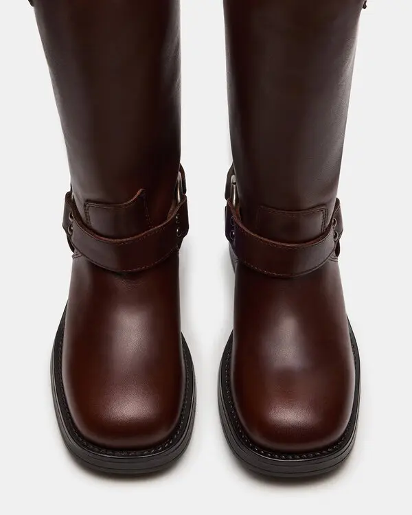 Steve Madden Astor Leather Wide Calf Knee High Boots