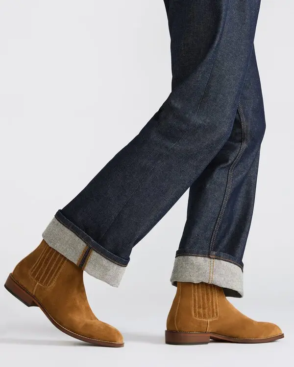 Steve Madden Ryker Suede Ankle Chelsea Boots - Cognac
