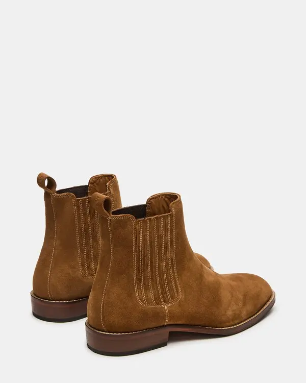 Steve Madden Ryker Suede Ankle Chelsea Boots - Cognac
