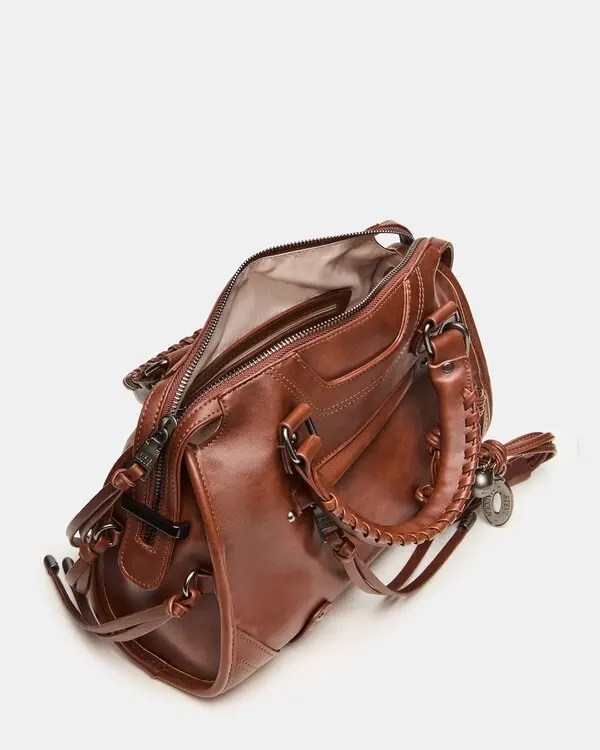 Steve Madden Riggs Satchel Bag With Studs And Fringe
