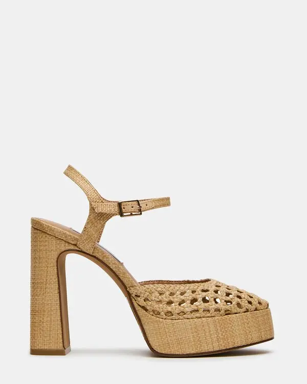 Steve Madden Lexie Raffia Block Heels