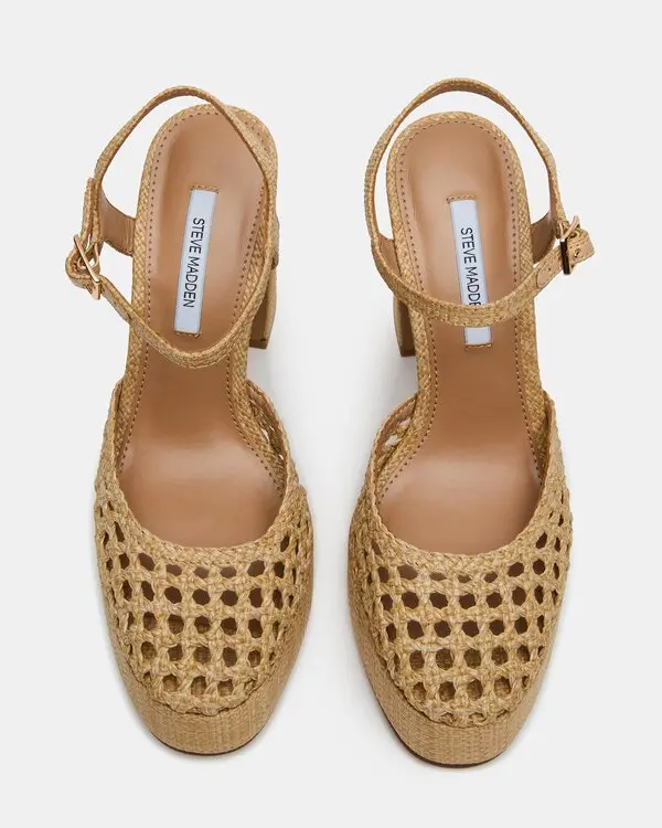 Steve Madden Lexie Raffia Block Heels