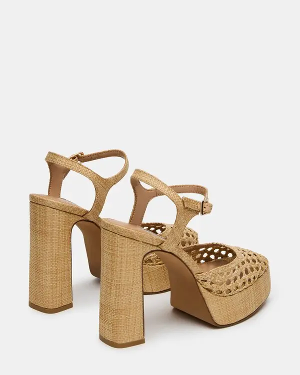Steve Madden Lexie Raffia Block Heels
