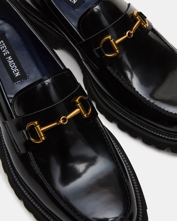 Steve Madden Naxos Leather Slip-on Loafers With Horsebit Hardware