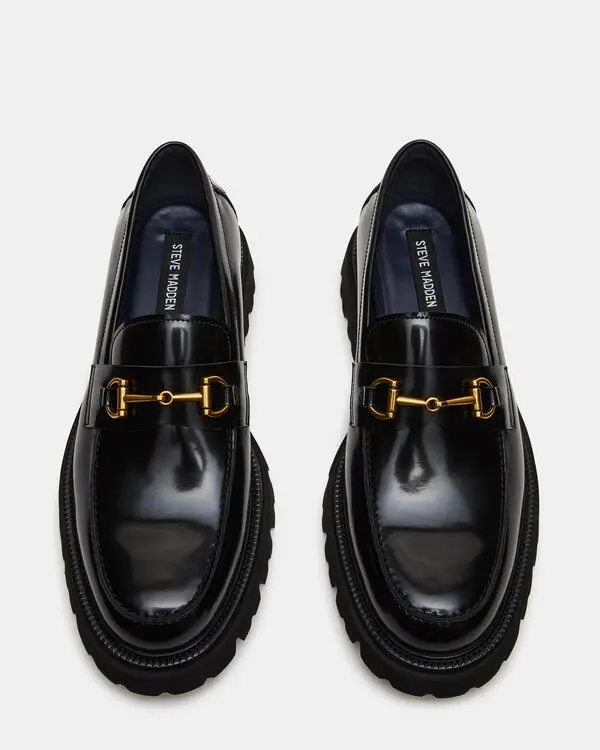 Steve Madden Naxos Leather Slip-on Loafers With Horsebit Hardware