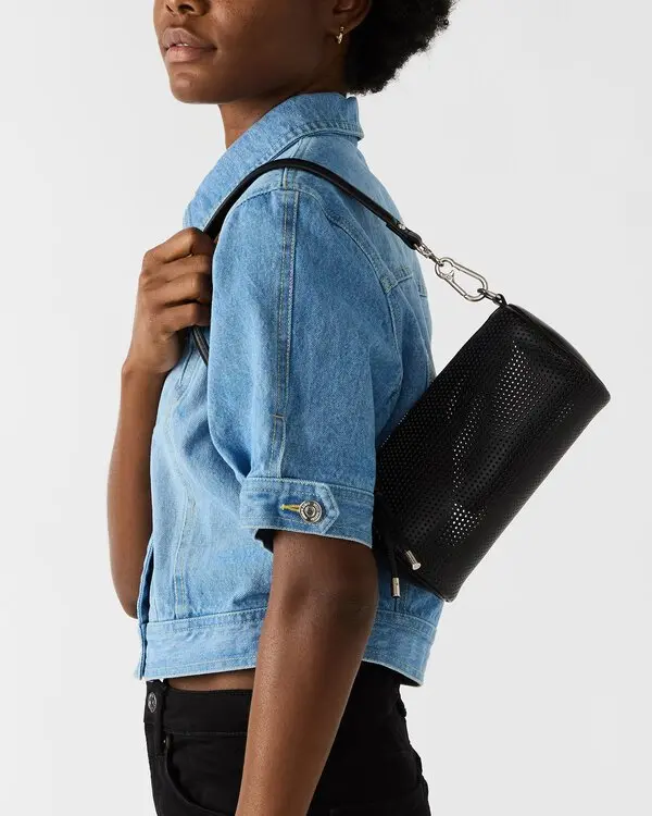 Steve Madden Priya Perforated Mini Barrel Shoulder Bag