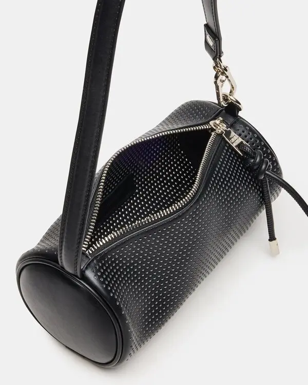 Steve Madden Priya Perforated Mini Barrel Shoulder Bag