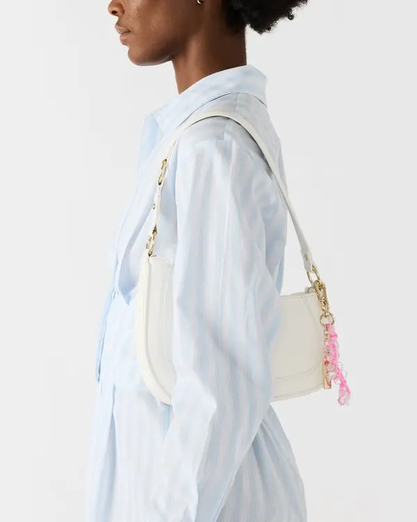 Steve Madden Asymmetrical Shoulder Bag With Flower Bead Charm