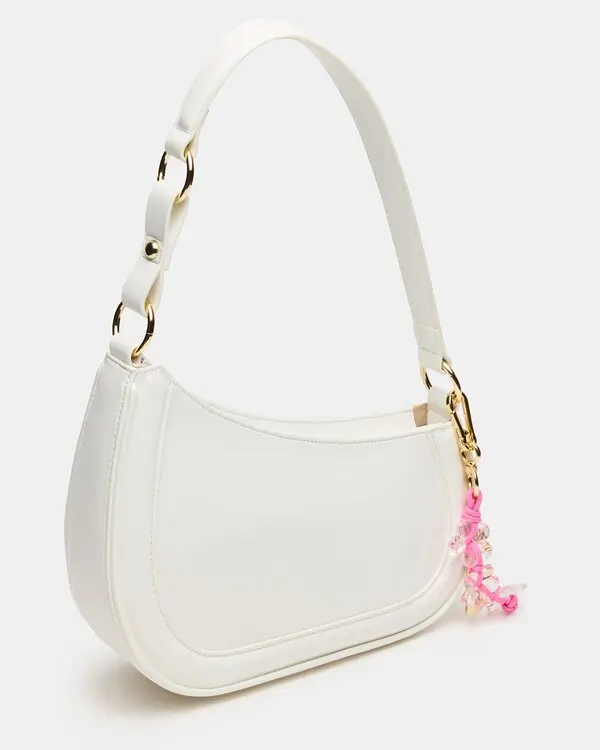 Steve Madden Asymmetrical Shoulder Bag With Flower Bead Charm