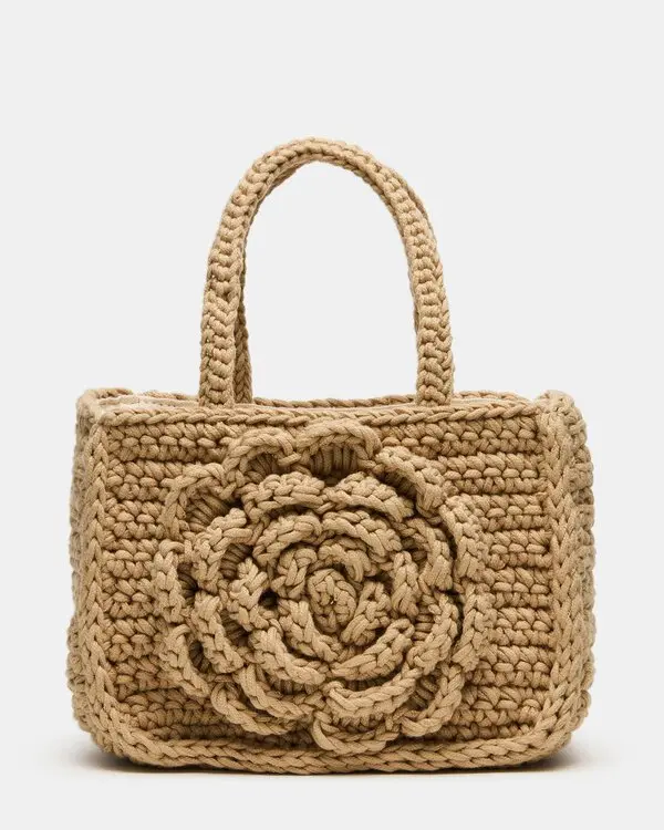 Steve Madden Crochet Flower Mini Top Handle Bag