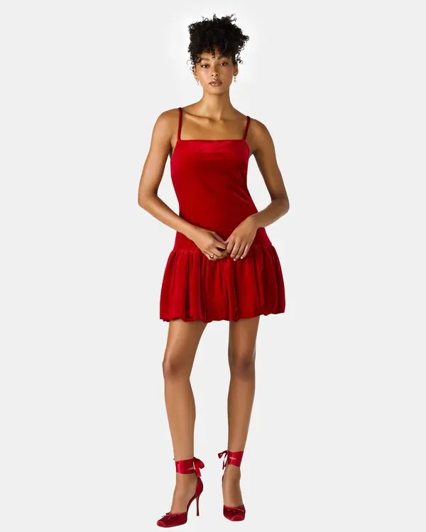 Steve Madden Giovanna Dress Sleeveless Bubble Dresses - Red