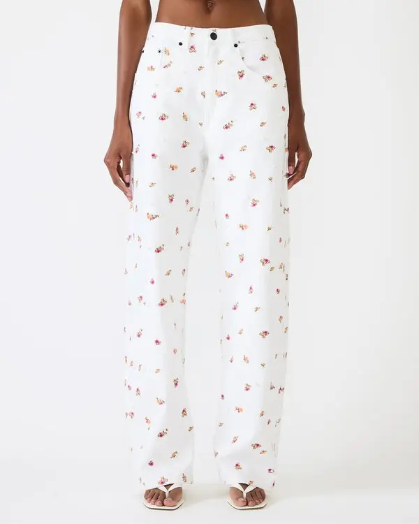 Steve Madden Sydnee Floral Wide Leg Jeans