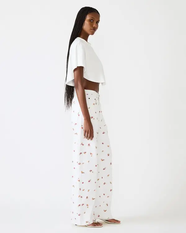 Steve Madden Sydnee Floral Wide Leg Jeans