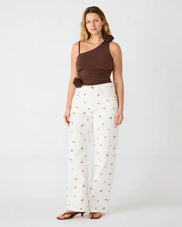 Steve Madden Sydnee Floral Wide Leg Jeans