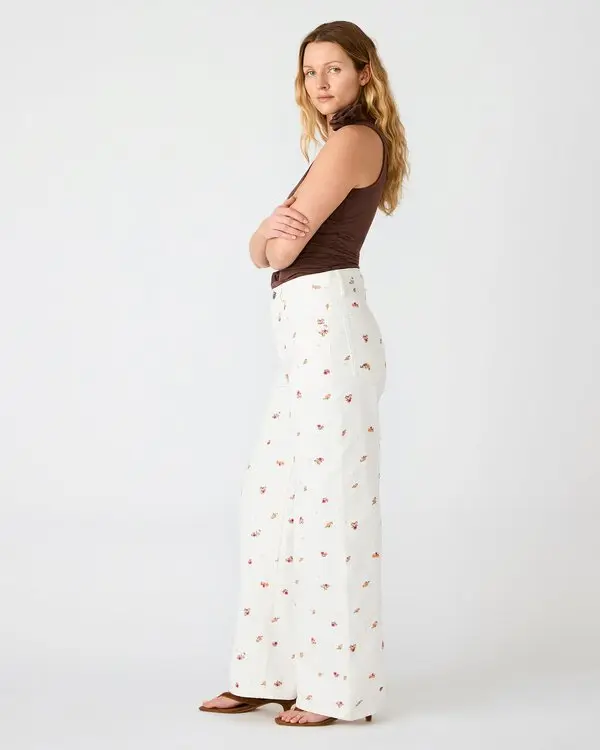 Steve Madden Sydnee Floral Wide Leg Jeans