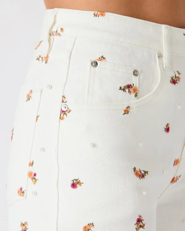 Steve Madden Sydnee Floral Wide Leg Jeans