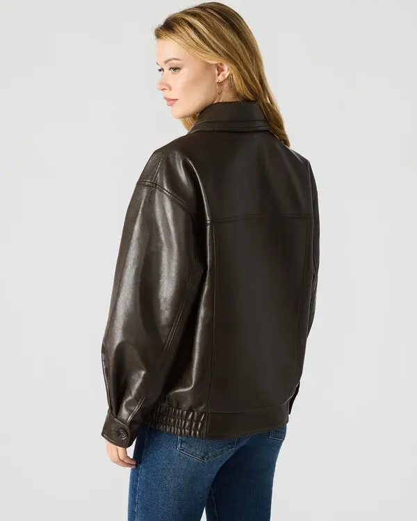 Steve Madden Henson Jacket Long Sleeve Faux Leather Jackets & Coats