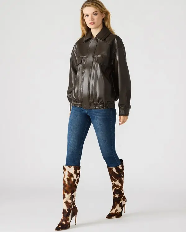 Steve Madden Henson Jacket Long Sleeve Faux Leather Jackets & Coats
