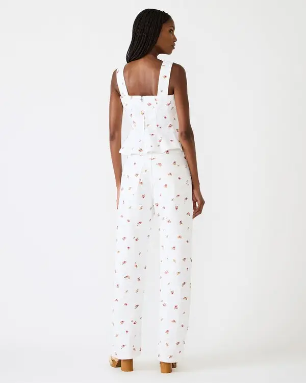 Steve Madden Fiorella Top Embroidered Floral Peplum - Antique