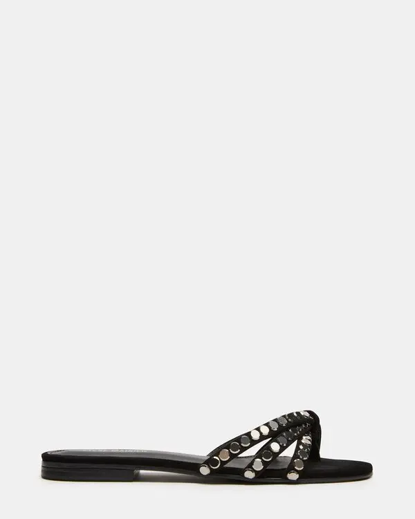 Steve Madden Calissi Rhinestones Thong Sandals - Black