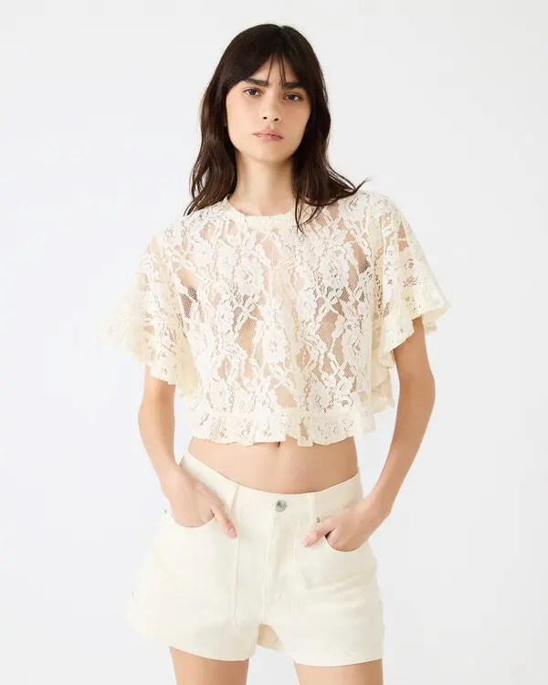 Steve Madden Callum Top Short Sleeve Cropped Tops