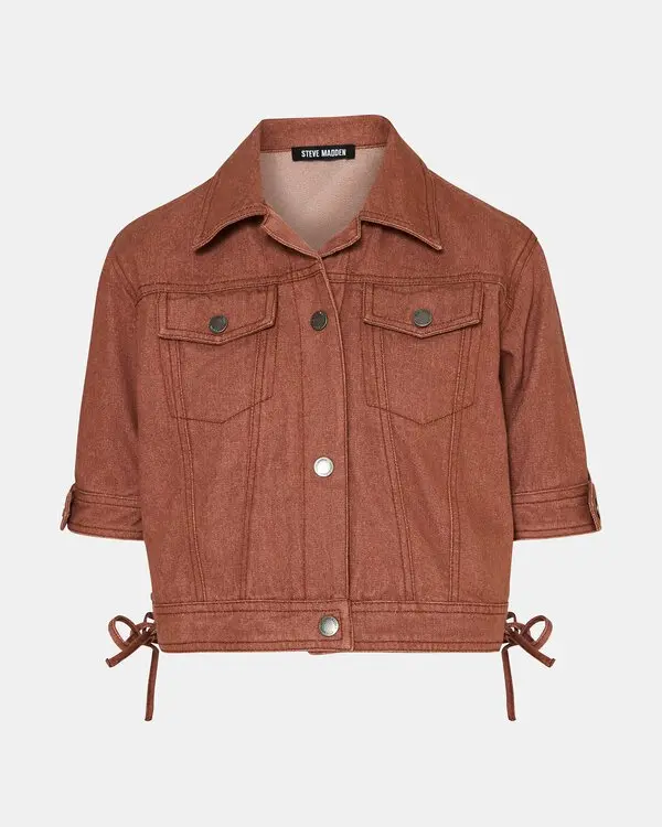 Steve Madden Blu Jacket Short Sleeve Button Up Jackets & Coats