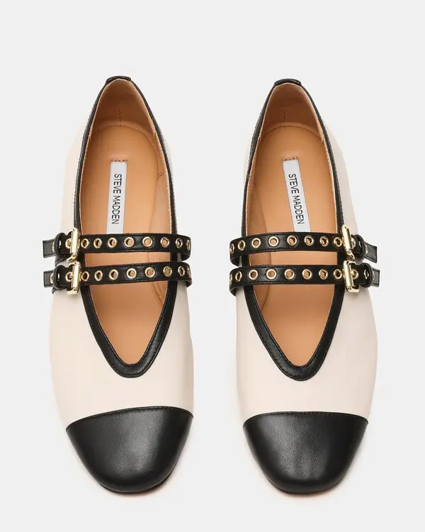 Steve Madden Lydia Cap Gold Detail Flats