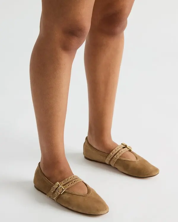 Steve Madden Lydia Cap Gold Detail Flats