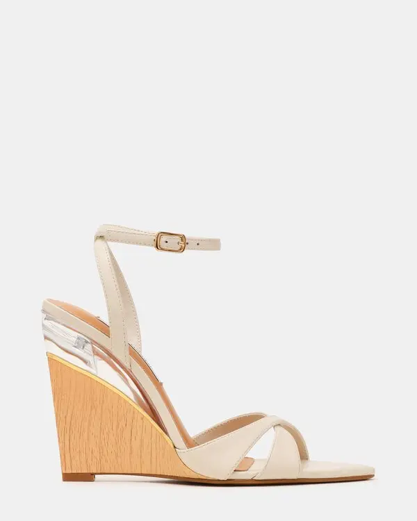 Steve Madden Sorynn Gold Detail Heels - Bone