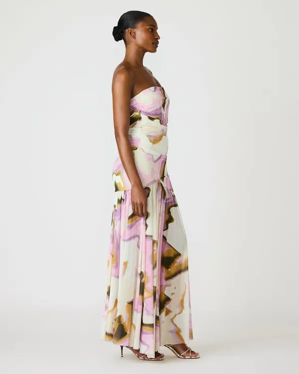 Steve Madden Strapless Flowy Maxi Dress With Slit