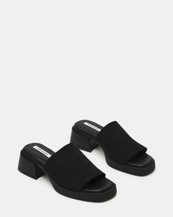 Steve Madden Lucee Block Heel Sandals - Black