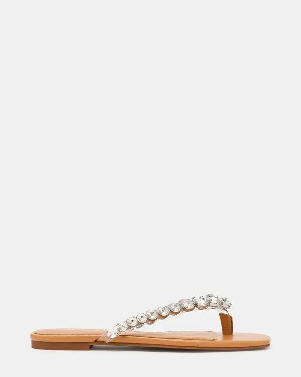 Steve Madden Marble Silver Rhinestones Thong Sandals - Silver Multi