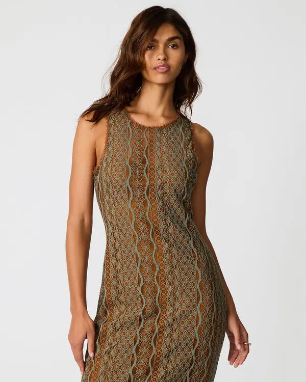 Steve Madden Nyssa Sleeveless Mesh Maxi Dress