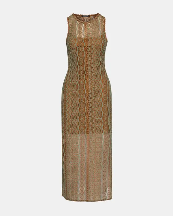 Steve Madden Nyssa Sleeveless Mesh Maxi Dress