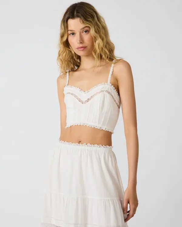 Steve Madden Elisse Top Sleeveless Cropped Tops - Antique