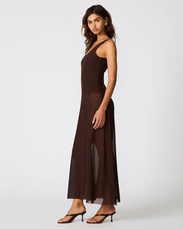 Steve Madden Sharlene Sleeveless Mesh Maxi Dress