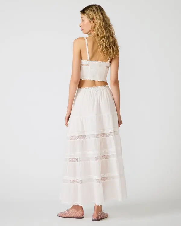 Steve Madden Elisse Lace Trim Maxi Skirt - Antique