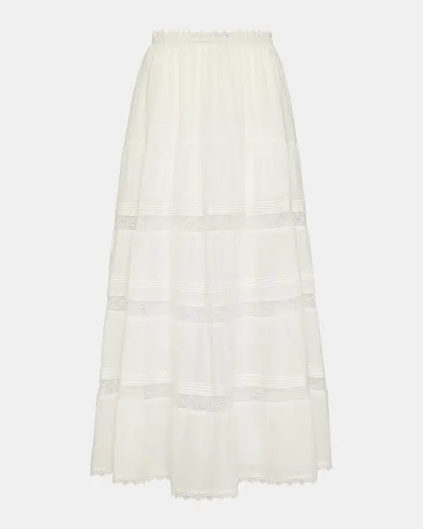Steve Madden Elisse Lace Trim Maxi Skirt - Antique