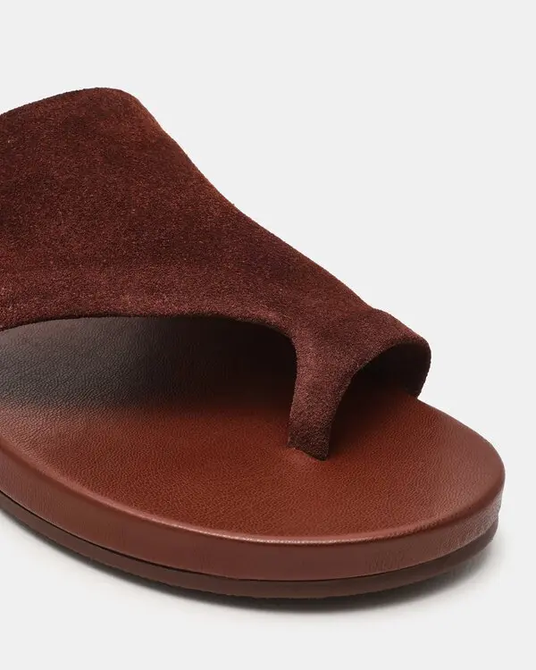 Steve Madden Suede Thong Sandals - Brown Suede